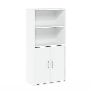 Furinno Pasir 4-Tier Storage Bookcase, Bookshelf, Multipurpose Shelf, White