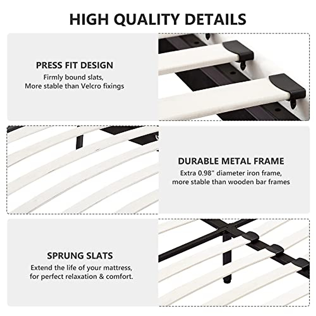 Flolinda Twin Bed Frame with Velvet Upholstered Headboard, Wooden Sprung Slat Support Extend Mattress Life, Modern Platform Bed Frame No Box Spring Needed, Easy Assembly, Cream White