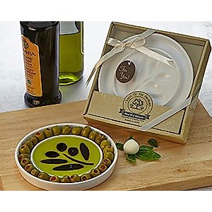 Artisano Designs Taste of The Orchard Oil-Vinegar Appetizer Plate Dipping Dish