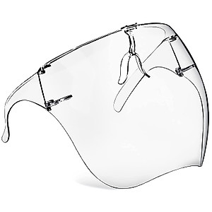 PICcircuit Face Shield with Glasses 4 Pack, Anti-Fog Clear Face Mask Full-Face Protection Reusable Breathable See Through Goggles for Adults