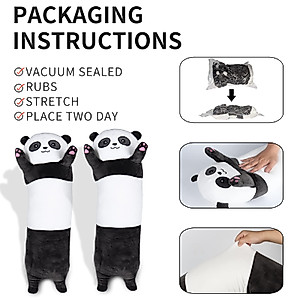 ROPELOK Panda Plush Body Throw Pillow, 43.3" Long Panda Stuffed Animal Pillow, Kawaii Soft Panda Plush Toy for Kids Children Xmas Birthday Gifts