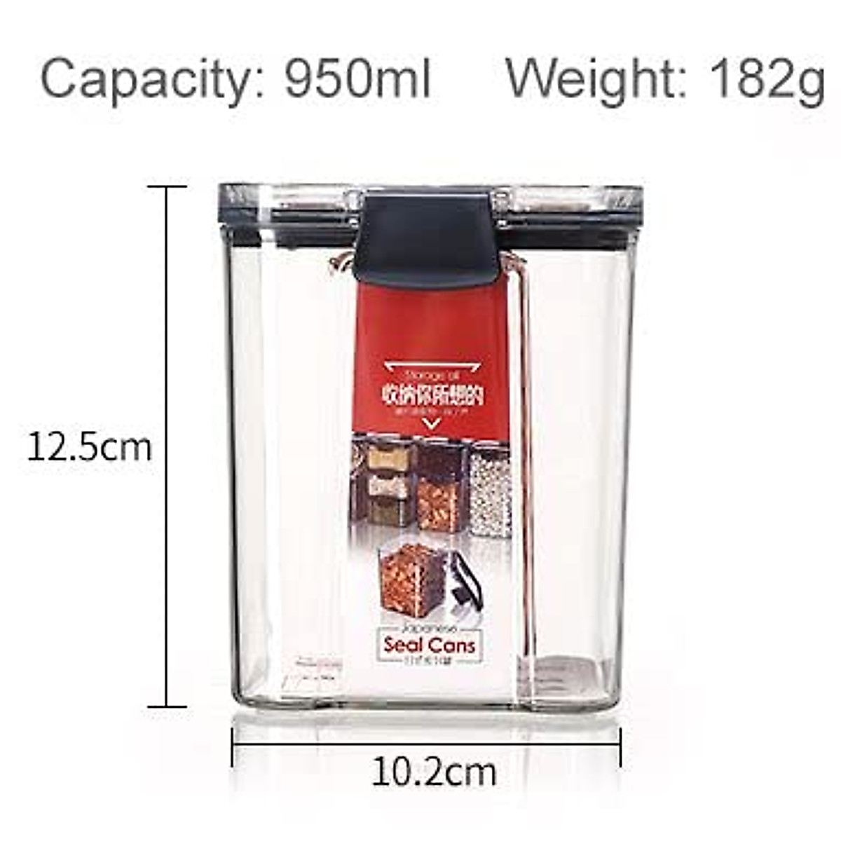 S&M Airtight Food Storage Containers Set with Lids[5 Pack] for Kitchen & Pantry Organization, BPA Free Plastic Clear Canisters for Cereal Flour Sugar Dry Food, Dishwasher Safe (Black)