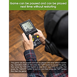 HLF 3.5-inch Large Screen Retro Brick Game Console for The 80s/90s Build in Block Game Racing/Tank Game Built-in 23 Classic Games Nostalgic Puzzle Children's Game Console (Black)