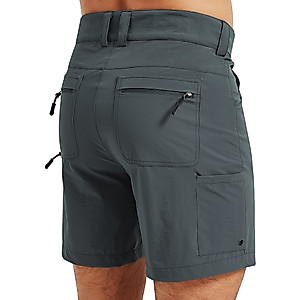 FitsT4 Sports Men’s Cargo Hiking Shorts 7 Inch Stretch Water Resistant Quick Dry Lightweight Outdoor Tactical Shorts,Charcoal,XXL