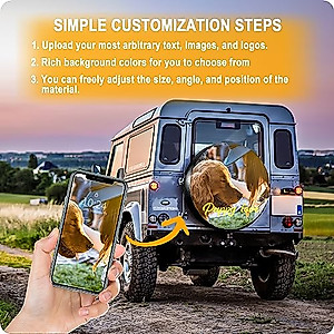 Custom Spare Tire Cover Personalized Tire Cover Customize Your Photo Text Logo Waterproof Dust-Proof Wheel Tire Covers Protectors Universal All Vehicles Trailer Camper RV RV SUV (15 inch)