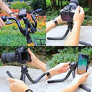 PULUZ Flexible Camera Tripod, Mini Octopus Flexible Tripod Holder with Ball Head for oPro/Action Cam/DSLR Canon Nikon Sony, Smartphone Size: 11.81X1.97 inch