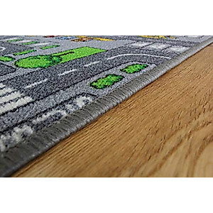 The Rug House Children's Play Village Mat Town City Roads Rug, 140cmx200cm (4ft7"x6ft7")
