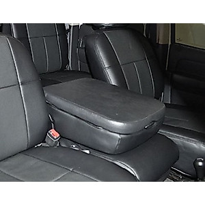 Seat Armour ‎KADRAMBJS02-16 Custom Fit Console Cover with Embroidered Logo for Select Dodge Ram Models with Jump Seat - Cotton (Black) (Officially Licensed, Third Seats and Bench Seats)