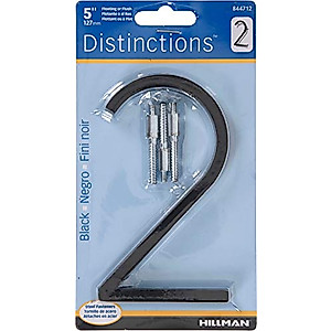 Distinctions 844712 Black Upgraded 5" Floating House Number 2