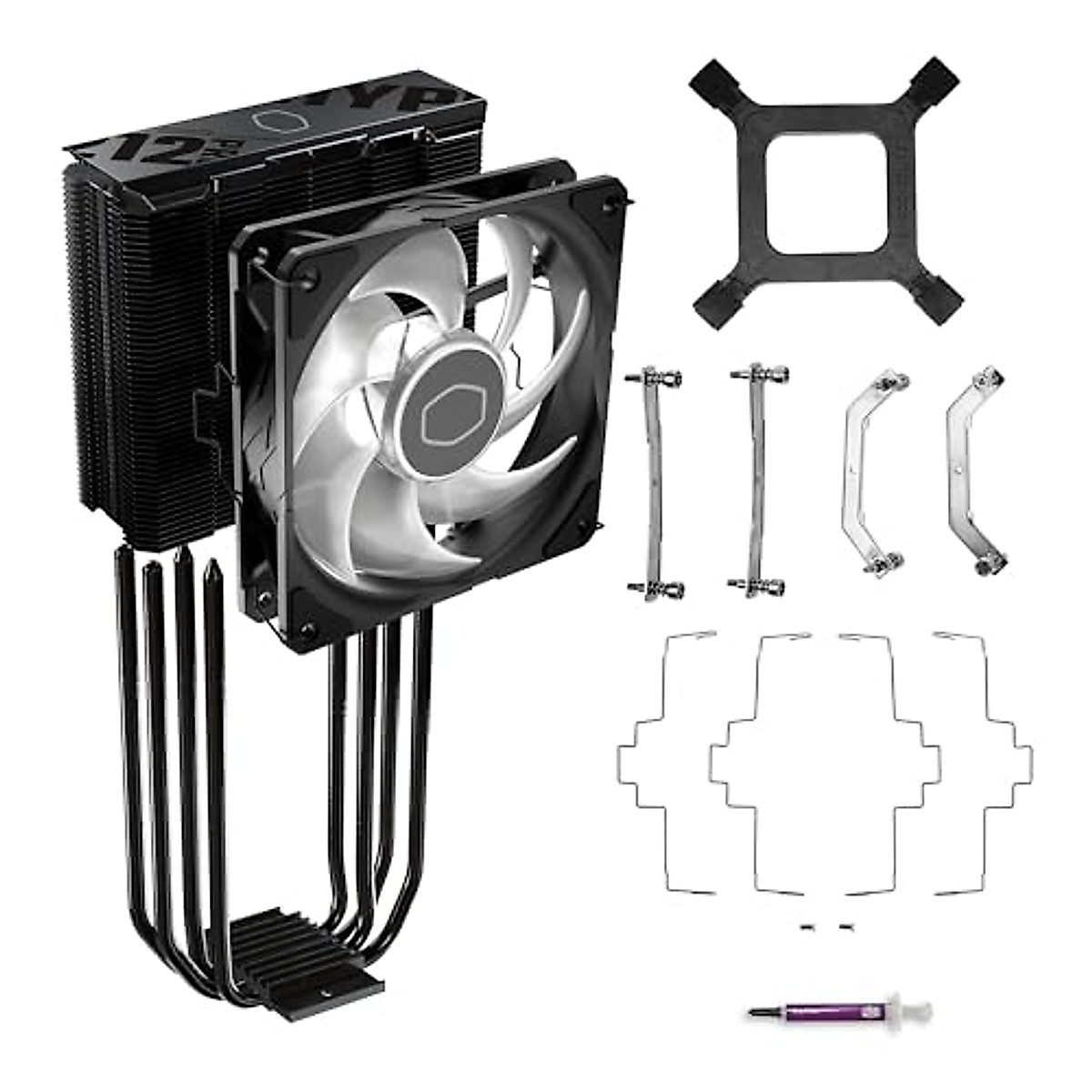 Cooler Master Hyper 212 Pro aRGB CPU Air Cooler, SickleFlow Edge 120 PWM Fan, Composite 4 Copper Heat Pipes, 152mm Tall, Sleek Top Cover, AMD Ryzen AM5|AM4, Intel LGA 1851|1700 Brackets