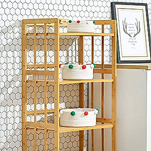 Enzk&Unity Woven Basket Set of 3 Cotton Rope Storage Decorative Coiled Baskets for Toys, Towels, Blankets, Nursery, Kids Room, Bedroom, White