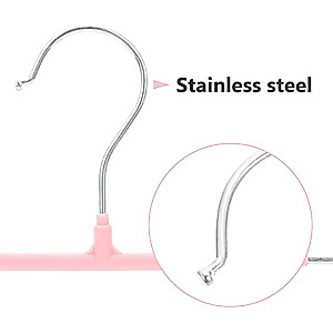 LUOZZY 10Pcs Pants Hangers Skirt Hangers Household Anti-Skid Clip Hangers Pants Accessory - Pink