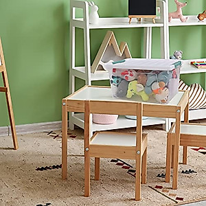 Ponpong 36 Quart Large Storage Box, Clear Plastic Latch Box, 4-Pack