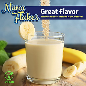 Nana Flakes 100% Pure Banana Flakes Medical Food Powder - Decrease Fat Intake & Natural Remedy for Diarrhea & Heart Burn - Great Source of Protein & Fiber (Banana, Two Pound Bag)