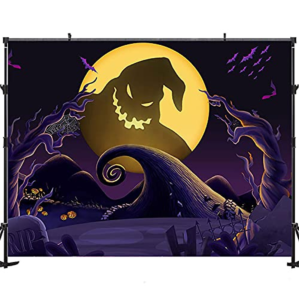 Maijoeyy 7x5ft Nightmare Before Christmas Backdrop Child Kid Halloween Backdrops for Photography Nightmare Before Christmas Props Halloween Party Backdrop Decoration