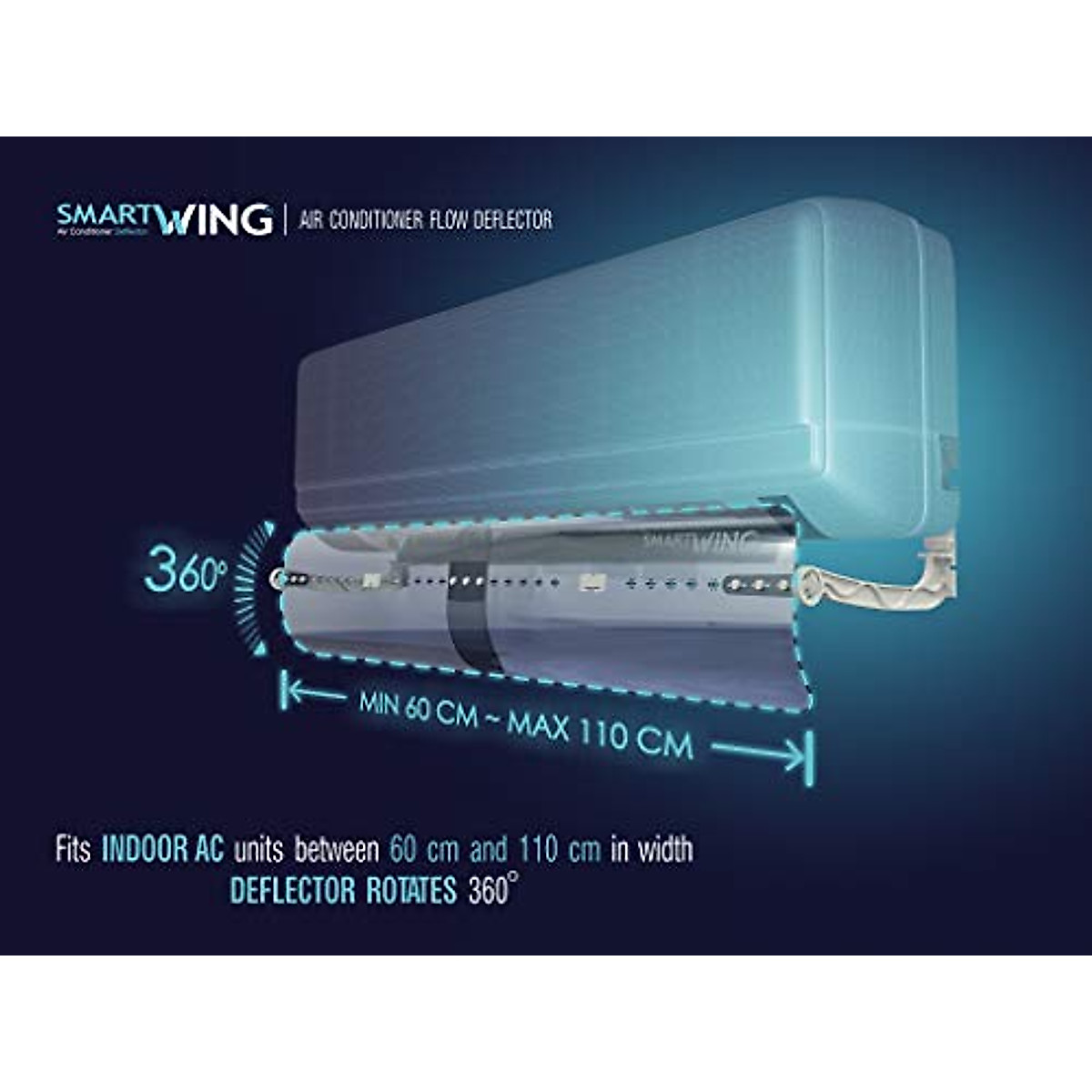 Flow Deflector for Air Conditioner, Split Unit Baffle Shield, Adjustable Wing for AC Wall Unit