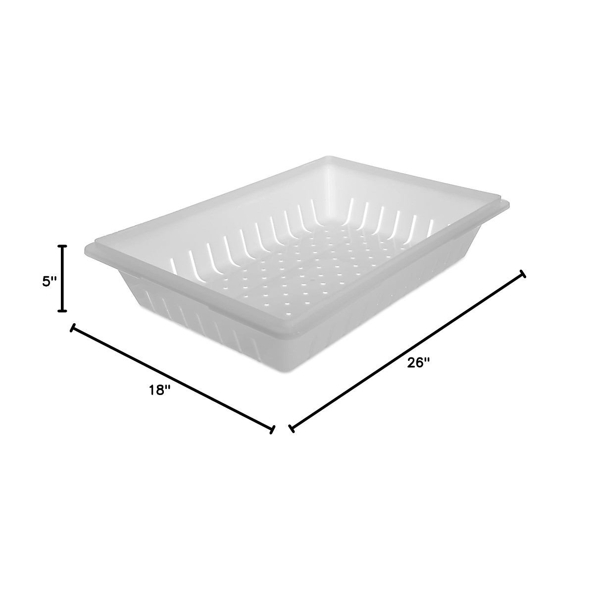 Carlisle Polyethylene White Colander Food Storage Box, 26 x 18 inch - 1 each.