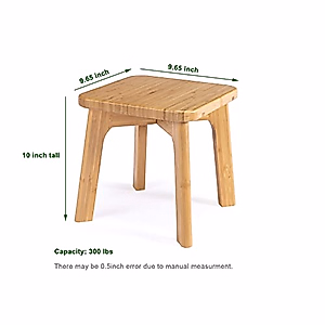 PELYN Bamboo Wooden Step Stool Small Step Stools for Adults and Kids, Holds Up to 300lbs, Great for Kitchen Bathroom Bedroom