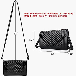 Black Crossbody Bags for Women Small Leather Crossbody Purse Black Clutch Purse Mini Quilted Handbag Little Women's Cross Body Bag Designer Purses