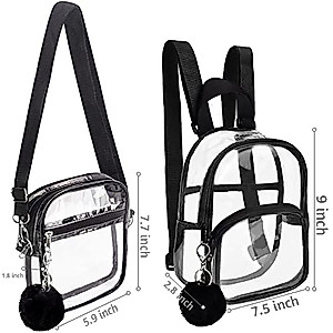 LYroo Clear Bag Stadium Approved Mini Backpack and Clear Crossbody Bag for Women Stadium Concert