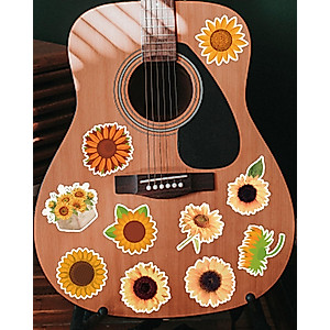 ETDTech Sunflower Wall Stickers Decals with 3D Butterfly, Yellow Flower for Kitchen Bedroom Nursery Children Room Living Room Waterproof Removable, 11.6inchx9.8inchx0.5inch