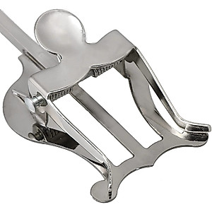 TUOREN 3/4 Vertical Keys Euphonium Marching Clamp-On Silver Metal Plating Marching Music Clip for Vertical Keys Euphonium, Baritone Horn 33cm