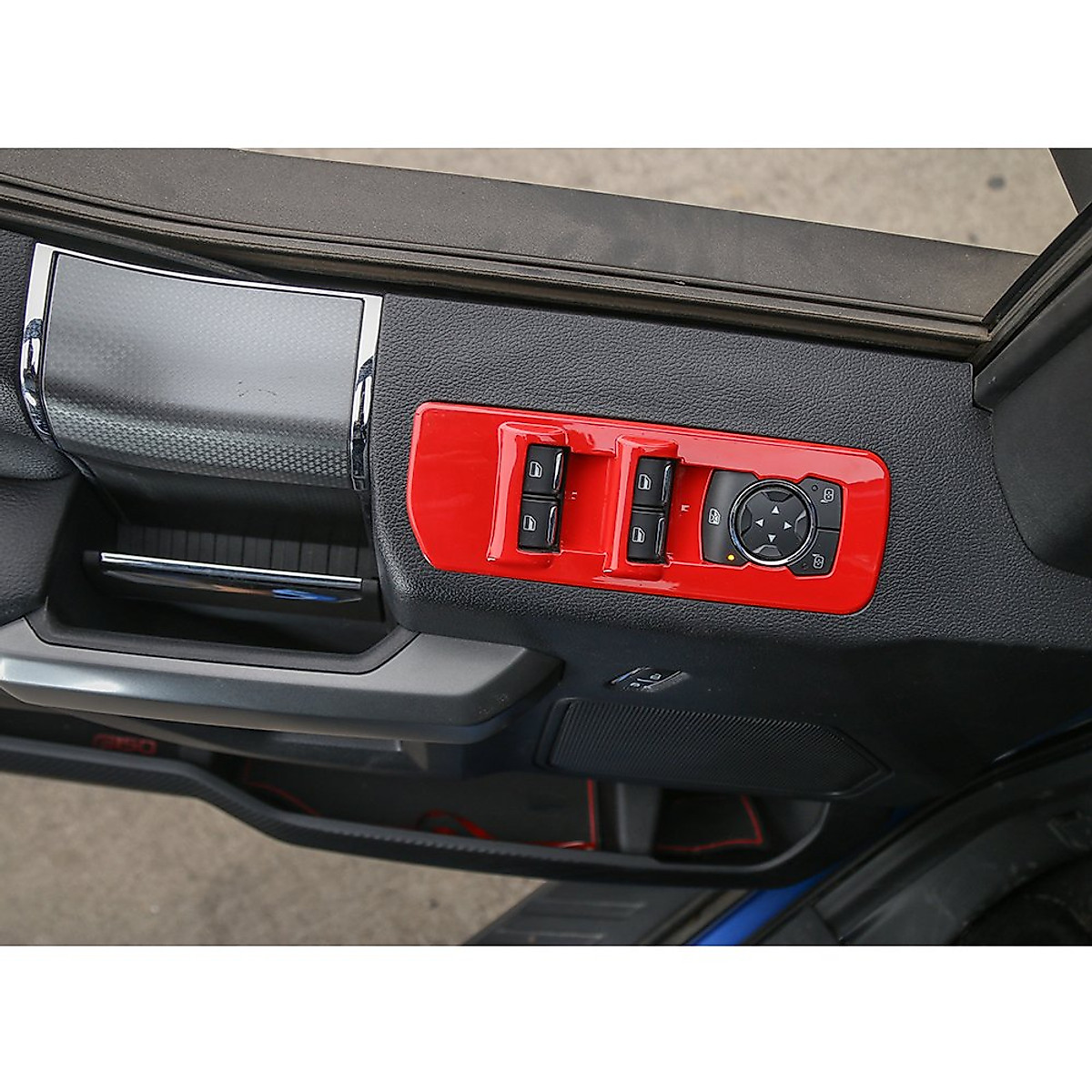 Voodonala Red Window Lift Panel Switch Covers for 2015 2016 2017 2018 2019 2020 Ford F150(4pcs/Set)