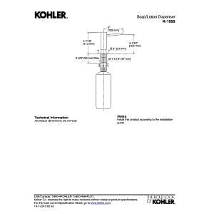 Kohler 468388 1995-CP Soap and Lotion Dispenser, 4.43 x 2.00 x 4.00 inches, Polished Chrome