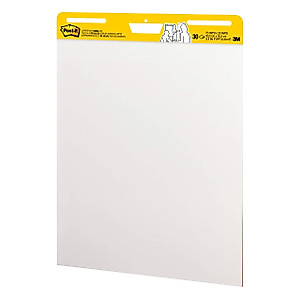 Post-it Super Sticky Easel Pad, 25 x 30 Inches, 30 Sheets/Pad, 4 Pads, Large White Premium Self Stick Flip Chart Paper, Super Sticking Power (559-4)