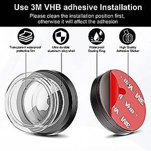 4 Pack Aluminum Waterproof Airtag Holder Case - AirTag Sticker Mount | Apple AirTag 3M Adhesive Sticker Mount | AirTag Holder Case for Outdoor Luggage, Laptop, Car, Bike, Remote,Control Drone