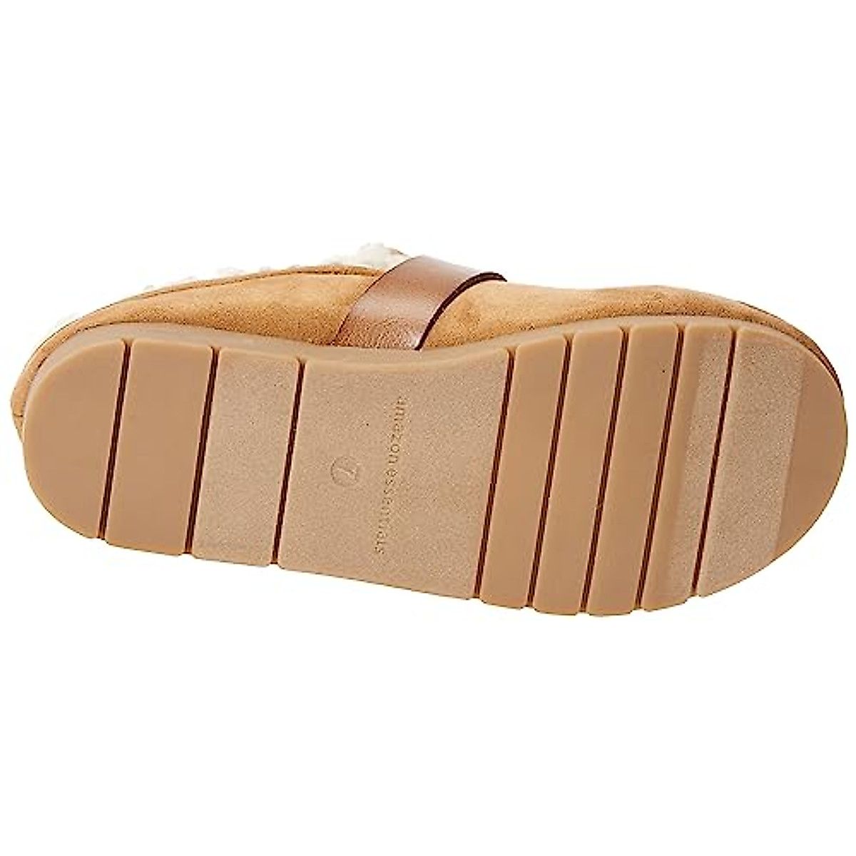 Amazon Essentials Women's Shearling Mule, Tan Suede, 7.5