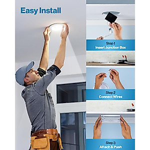 Sunco Lighting 6 Pack 6 Inch Ultra Thin LED Recessed Ceiling Lights, 5000K Daylight, Dimmable, 14W, Wafer Thin, Canless with Junction Box - Energy Star