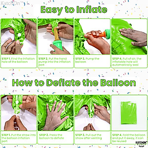 KatchOn, Light Green 5 Balloon Numbers - 40 Inch | Big, Number Green 5 Balloons for 5th Birthday Decorations for Boys | 5th Birthday Balloons for Green Birthday Decorations, Dinosaur Party Decorations