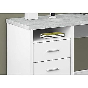 Monarch Specialties Computer Desk Left or Right Facing White / Cement-Look 80"L
