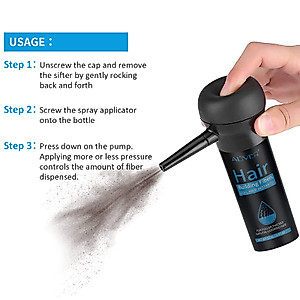 Hair Building Fibers,Hair Thickening Fibers Spray Pump 2-in-1 Kit Set,Thicker Fuller Hair in 15 Seconds-Instantly Conceals Hair Loss,Natural Formula Hair Thickener for Fine Hair for Women & Men​