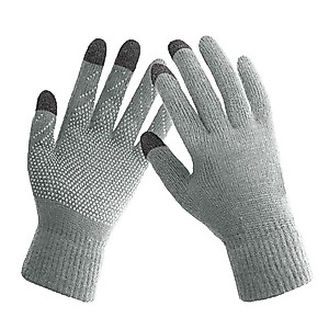 HINDAWI Winter Beanie Hat Scarf Gloves Set for Women Slouchy Snow Knit Skull Cap Infinity Scarves Touch Screen Gloves Mittens