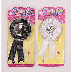 Bride to Be and Groom to Be Tinplate Badge Pins Wedding Buttons for Wedding Bridal Shower Party Decorations by Topfunyy