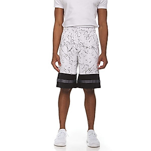 Spalding Mens Max Performance Basketball Short with 10" Inseam, White/Black, S