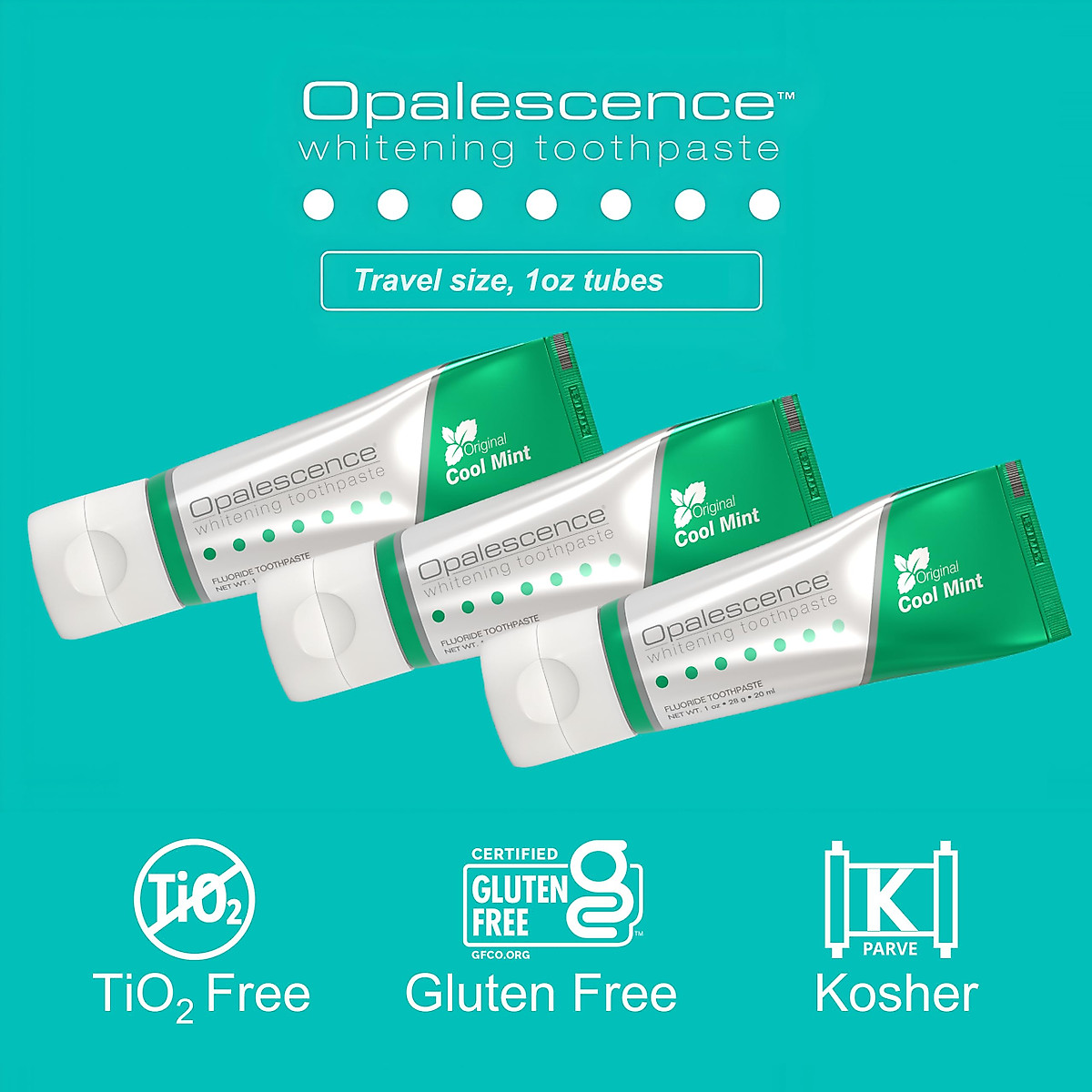 Opalescence GO 15% (10 Treatments) Original Prefilled Teeth Whitening Trays w/Travel Whitening Toothpaste 1.0 Oz. Hydrogen Peroxide - Cool Mint - Made by Ultradent.