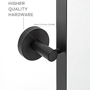 Minuover 20" x 30'' Pivot Rectangle Bathroom Mirror Tilting Beveled Black Metal Framed Vanity Mirrors for Wall (20" x 30", Matte Black)