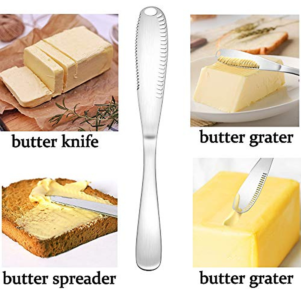 WarmHut Set of 3 Cheese Slicer, Stainless Steel Cheese Slicer Plane Knives, Cheese Cutter, Butter Spreader Knife - for Soft, Semi-hard Cheeses Kitchen Tool