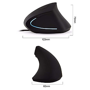 Ai5G Wired Vertical Mouse Adjustable DPI Laptop Desktop Computer Mouse Optical Mice (for Right Hand)