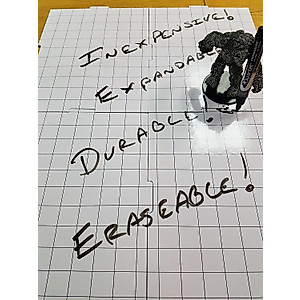 4 Pack Gaming Paper Wet/Dry Erase Tiles 1" Grid