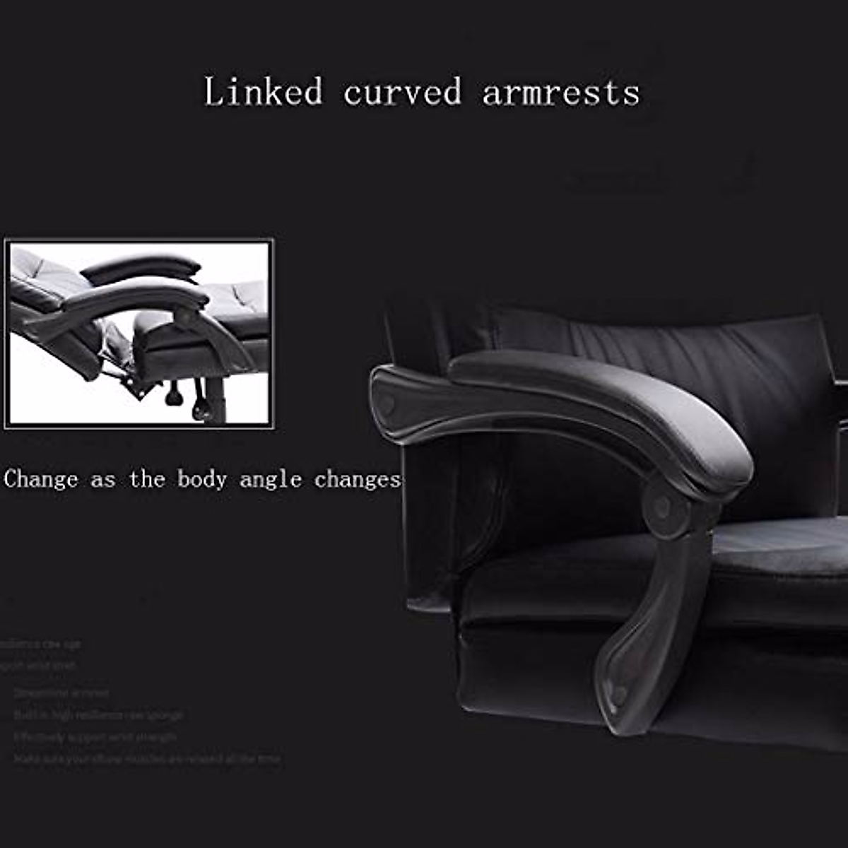 High Back Office Chair Executive Desk Chair with Padded Armrests,Adjustable Ergonomic Swivel Task Chair with Lumbar Support (Color :Black or Brown) (Color : D)