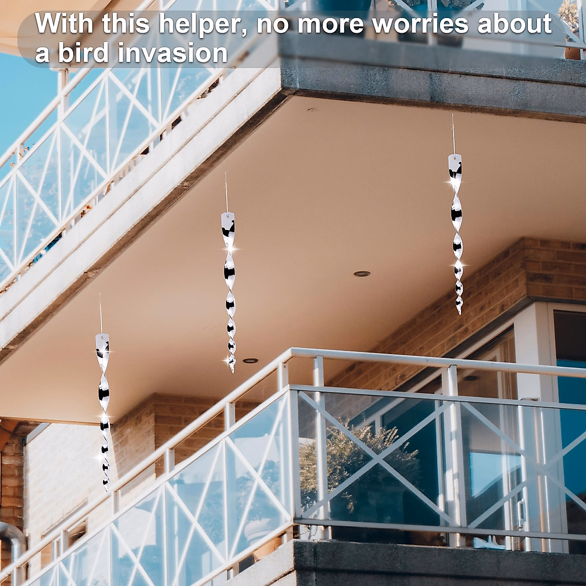 CHANGE MOORE Woodpecker Deterrent Reflective Scare Rods, 6Pcs Bird Scare Devices, Bird Repellent Devices Outdoor to Keep Birds Away from Your House Window Garden