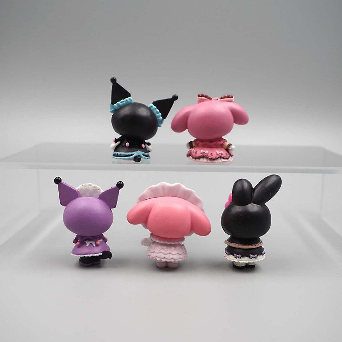 AfupGb Cute Anime Figures Set, Mini Cartoon Animal Cake Toppers, PVC Model Figurines Toys, Party Supplies (A-5pcs)