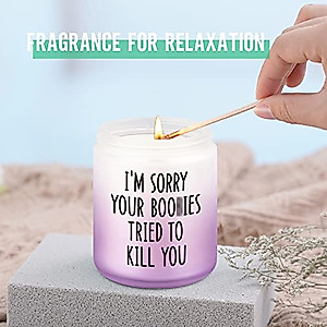 GSPY Scented Candles - Breast Cancer Gifts, Breast Cancer Survivor Gifts for Women - Breast Cancer Awareness, Breast Cancer Encouragement, Chemo Gifts for Women, Breast Cancer Patients, Cancer Fighter