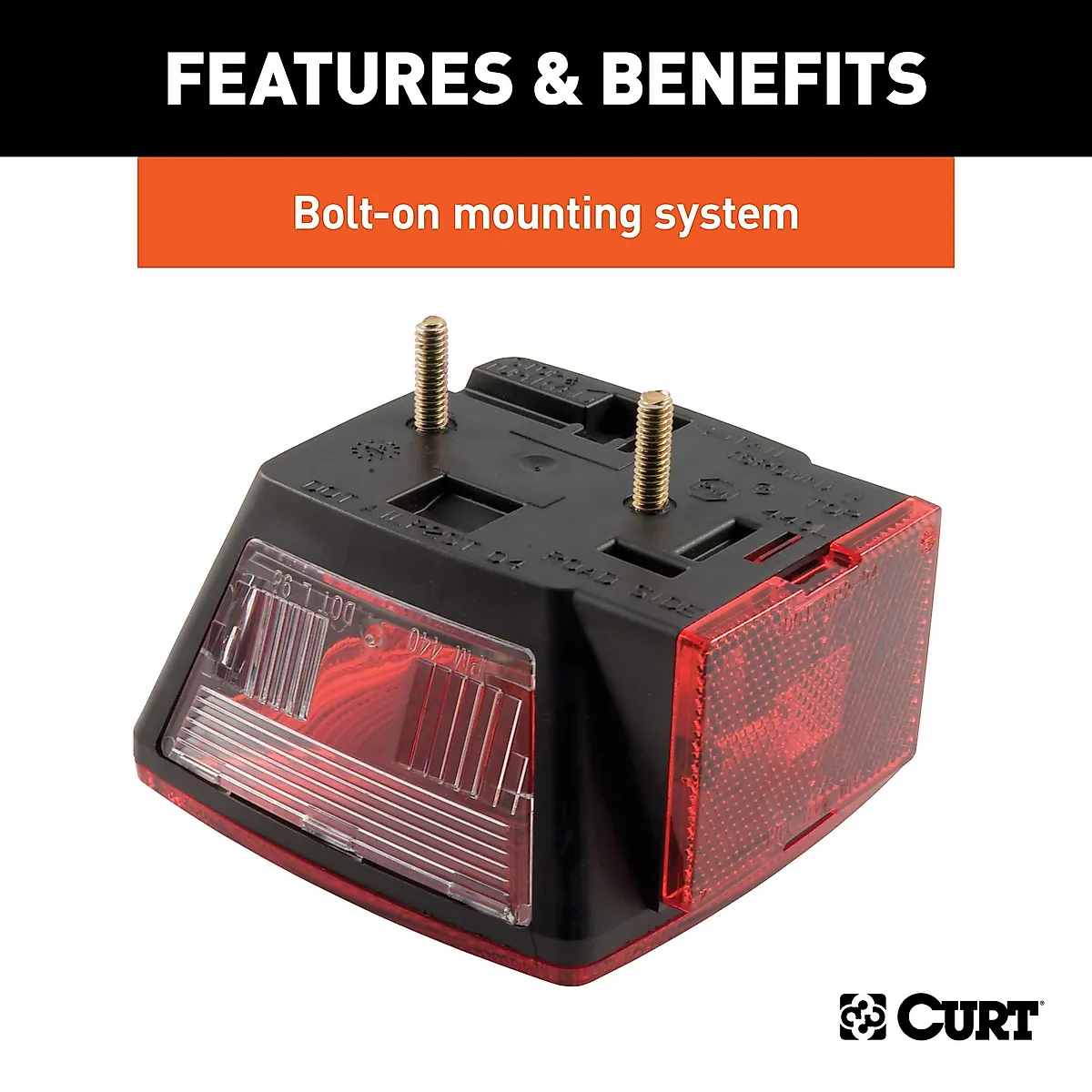 CURT 53441 Driver-Side Combination Replacement Trailer Light, Stop Tail Turn