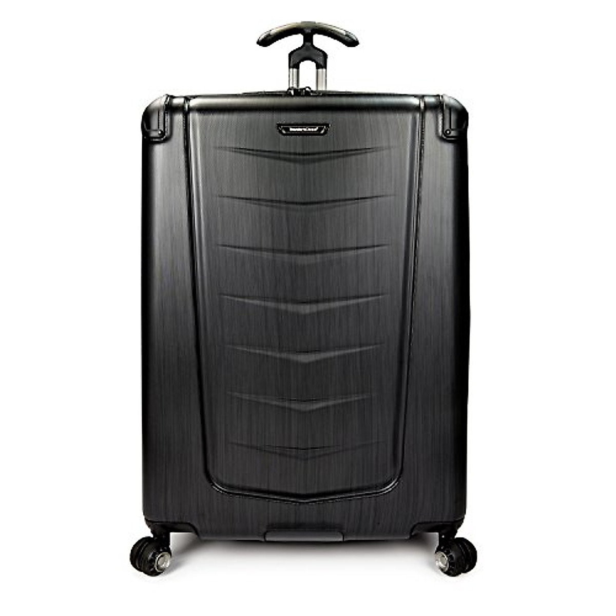 Traveler's Choice Silverwood Polycarbonate Hardside Expandable Spinner Luggage, Brushed Metal, Checked-Large 30-Inch