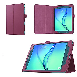 Asng for Samsung Galaxy Tab A 8.0 2015 Case - Slim Folding Cover Case with Auto Wake/Sleep and Stylus Pen Loop for Galaxy Tab A 8.0 Tablet SM-T350 2015 Release (NOT FITS 2017 Tab A 8.0) (Purple)
